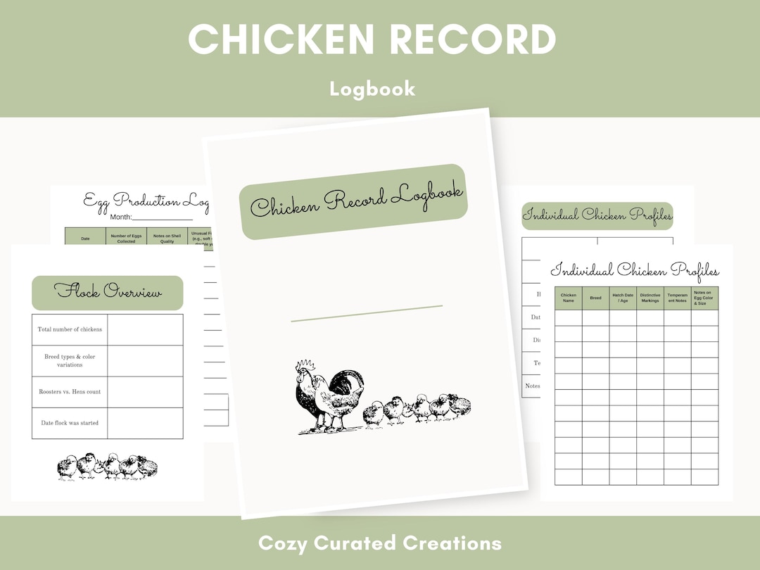 Chicken Tracker | Chicken Planner | Farm Manager | Chicken Journal ...