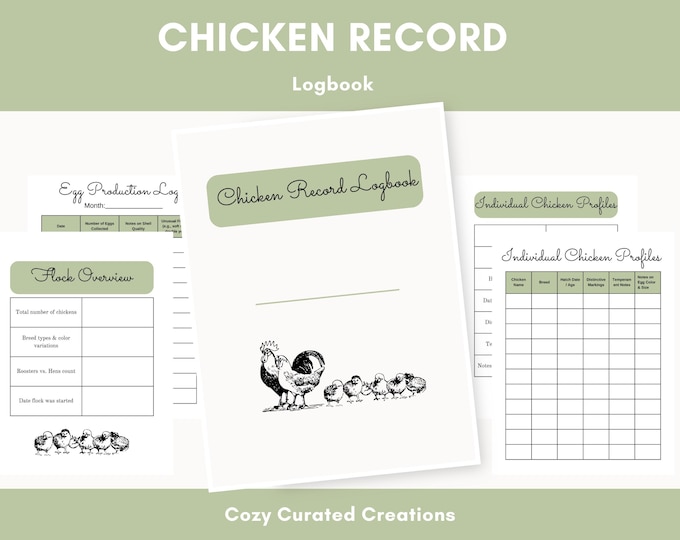 Chicken Record Book, Poultry Record Book, Chicken Journal, 4H Journal ...