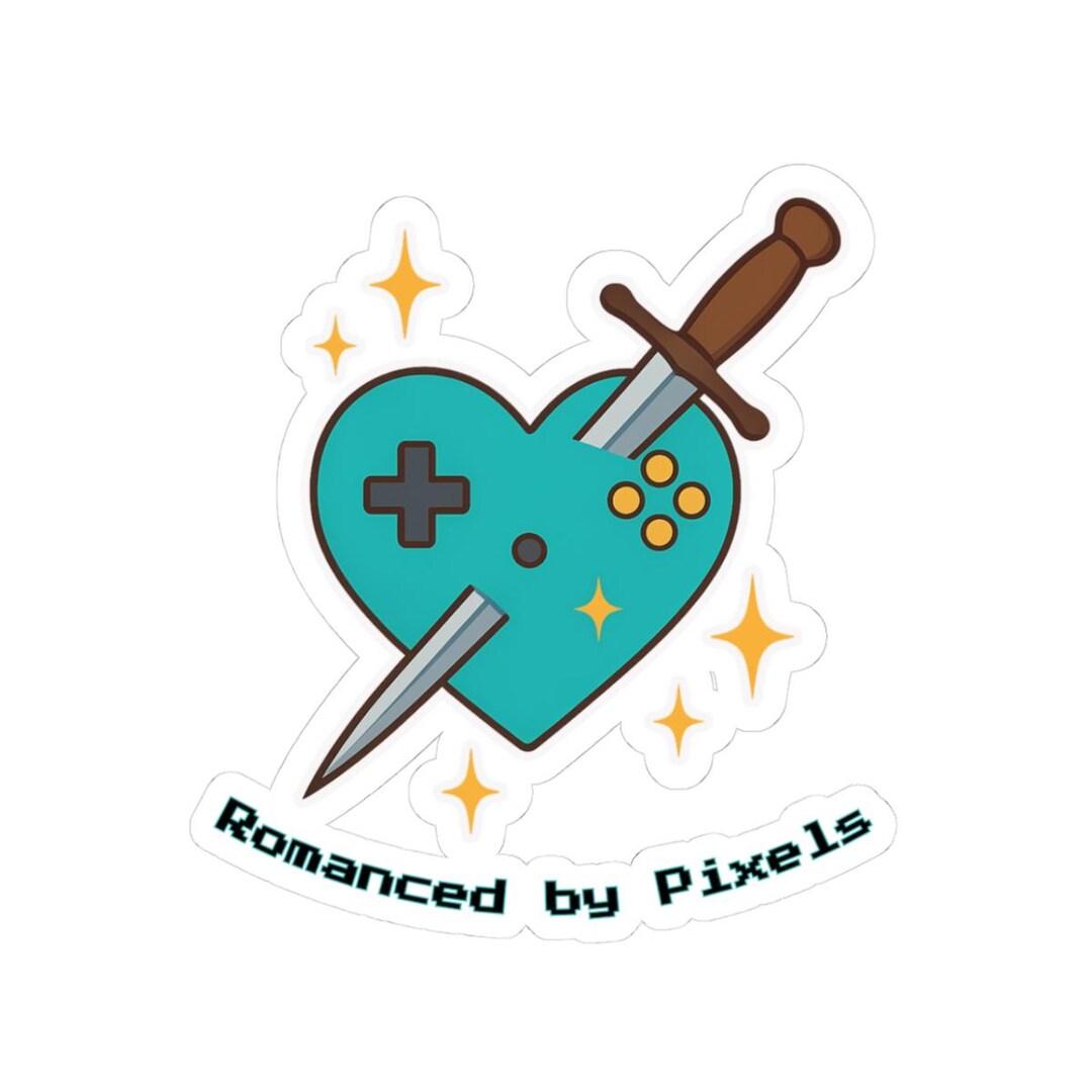 Romanced by Pixels - Retro Gaming Kiss-cut Stickers, Laptop Décor ...