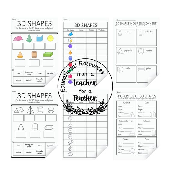 3d Shapes Worksheets First Grade
