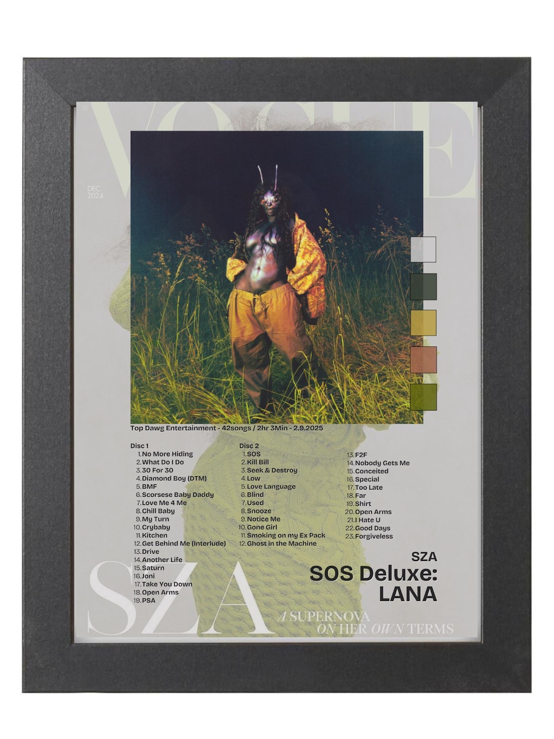 SOS Deluxe: LANA / SZA Album Cover Print / Wall Art - Etsy