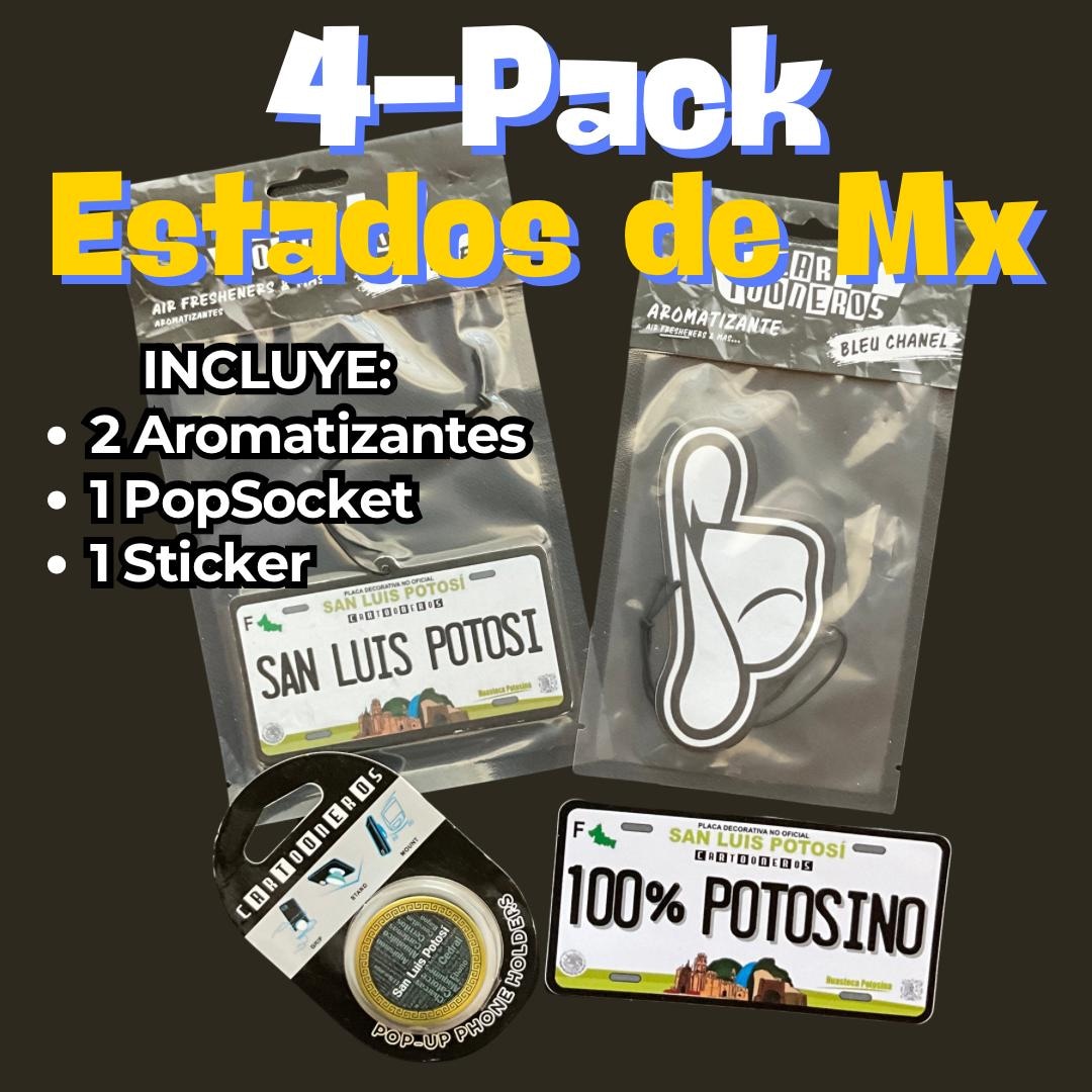 4 Pack SAN LUIS POTOSÍ Estados De Mexico | 2 Aromarizante, 1 Die Cut ...