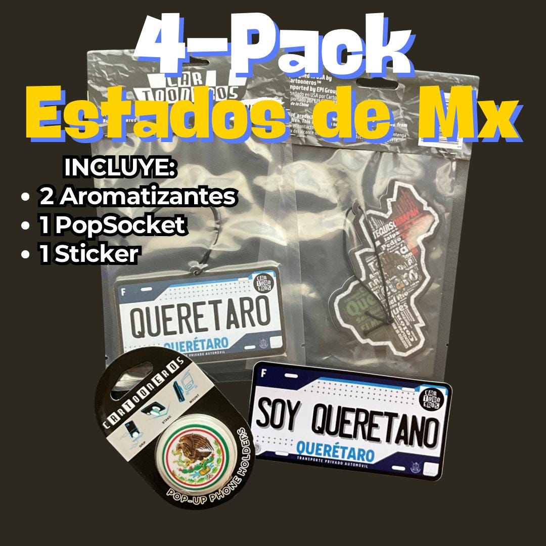 4 Pack QUERÉTARO Estados De Mexico | 2 Aromarizante, 1 Die Cut Sticker ...