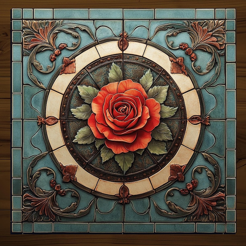 Rose Tiles - Etsy