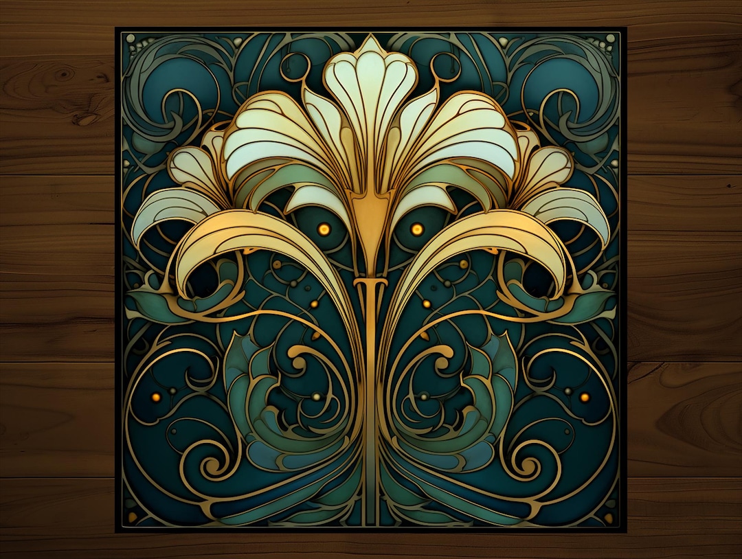 Bellflower Art Nouveau Ceramic Project Tile: Art Deco Decorative Wall ...