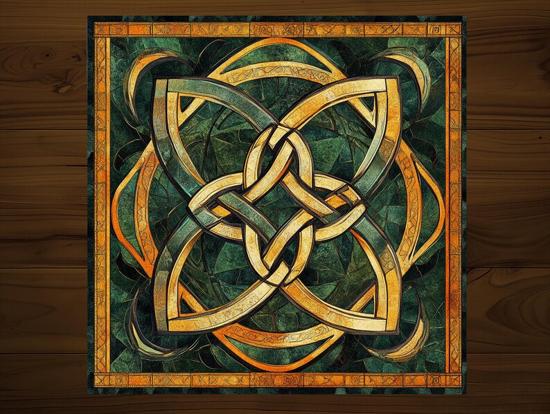 Celtic Knot Art Nouveau Ceramic Tile: Handmade Project Tile - Etsy