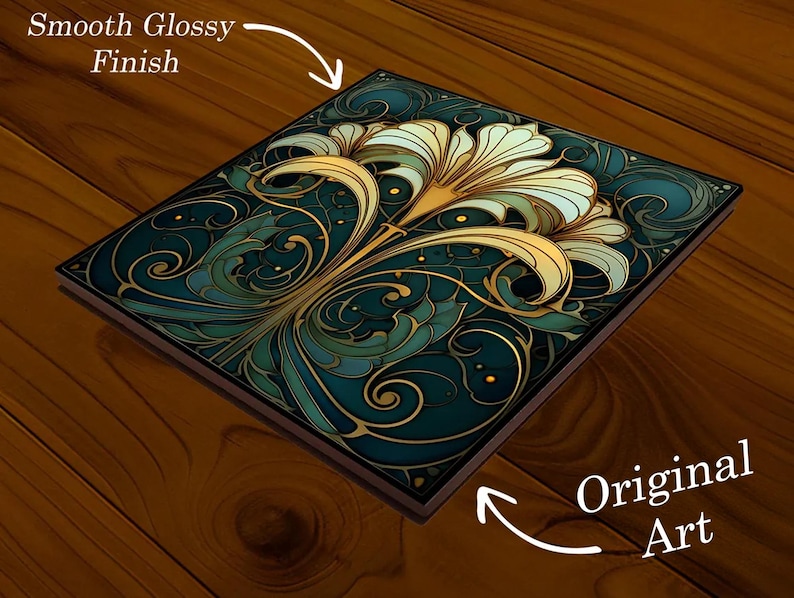 Bellflower Art Nouveau Ceramic Project Tile: Art Deco Decorative Wall ...
