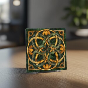 Celtic Knot Art Nouveau Ceramic Renovation Tile: Handmade Home Decor ...