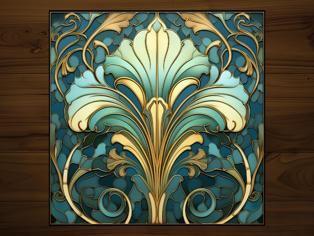 Bellflower Art Nouveau Decorative Tile | Art Deco | Drink Coaster ...