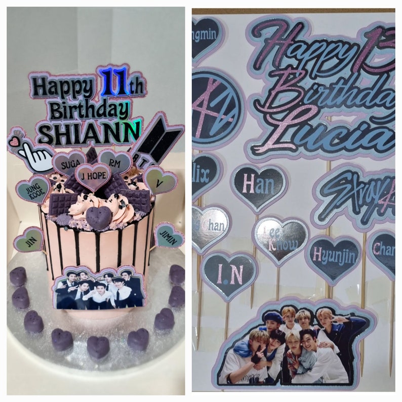 Bts/stray Kids Cake Topper Set - Etsy