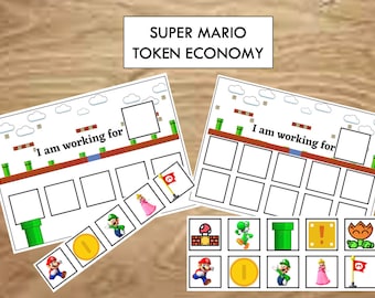 Token Board Token Economy Token Chart Mario Token Board 6 - Etsy