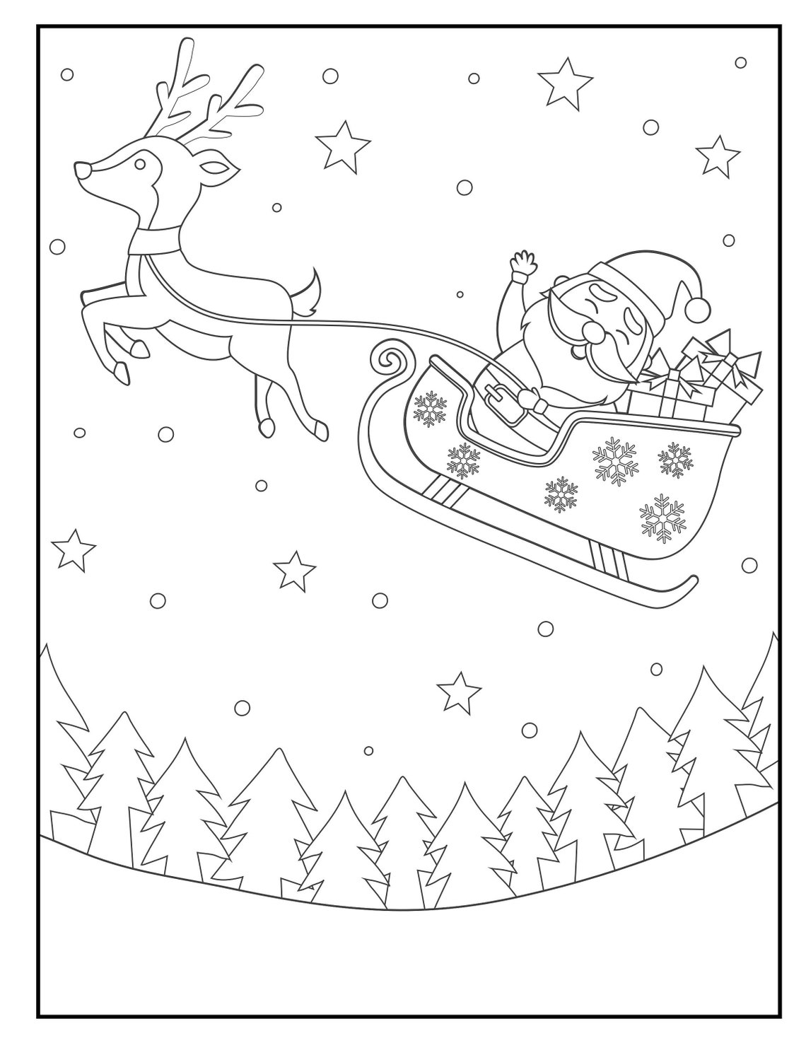 Christmas Themed Coloring Pages 40 Total - Etsy