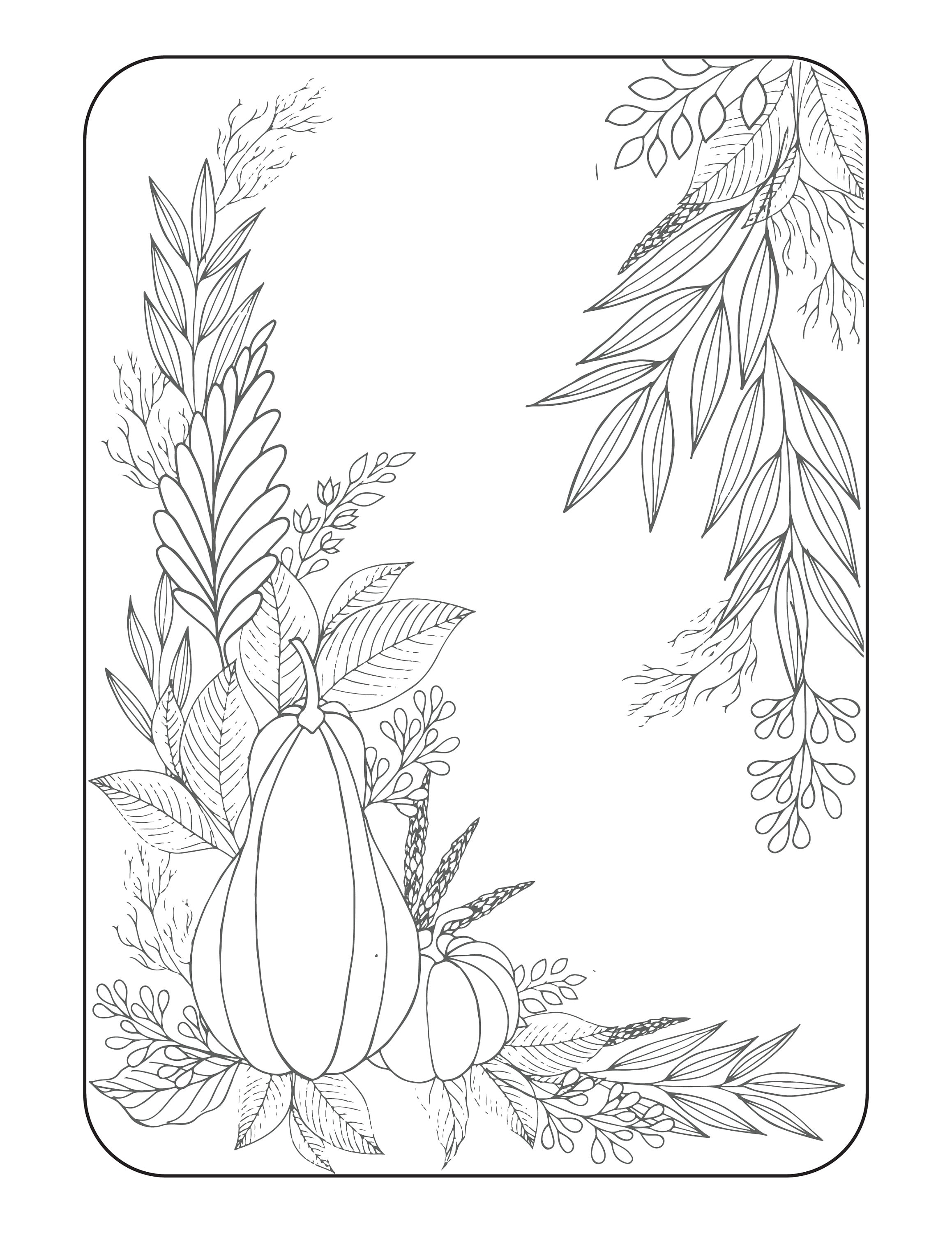Autumn Themed Coloring Pages (10 Total) - Etsy