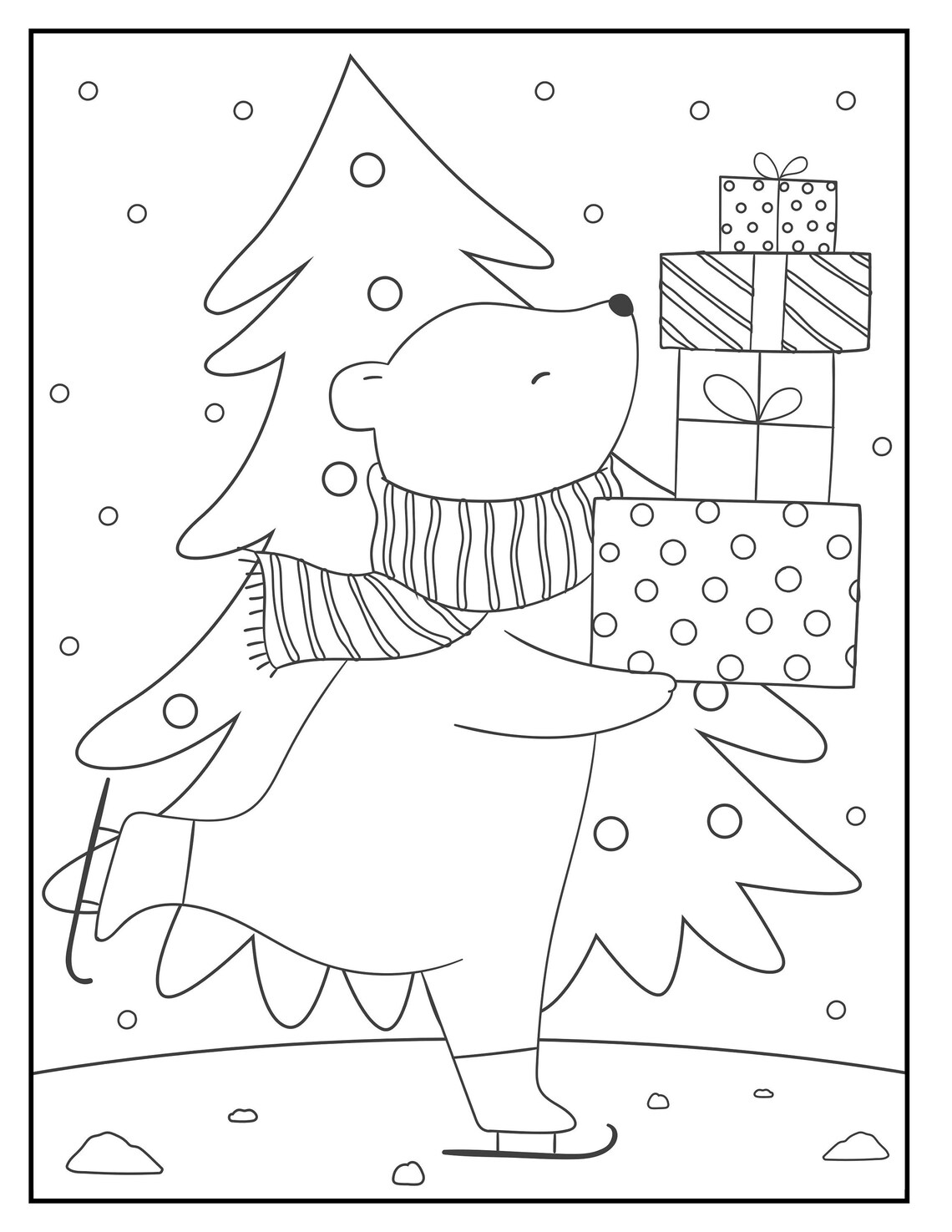 Christmas Themed Coloring Pages (40 Total) - Etsy