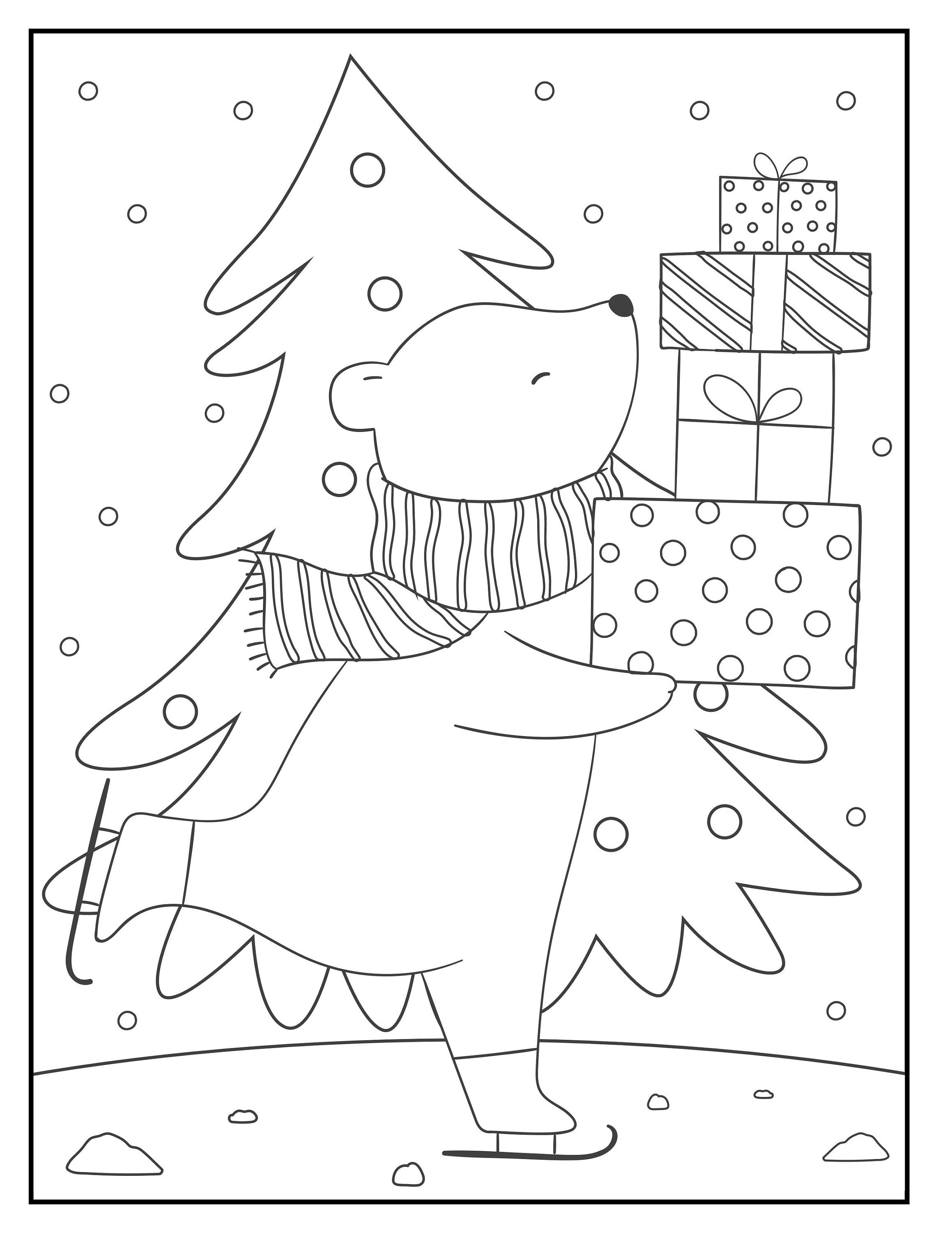 Christmas Themed Coloring Pages (40 Total) - Etsy