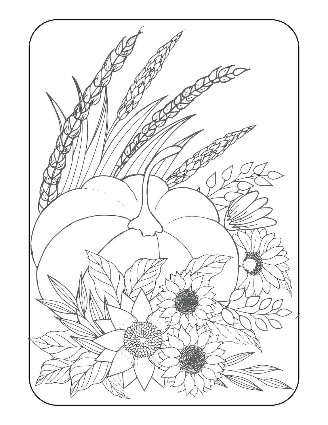 Autumn Themed Coloring Pages (10 Total) - Etsy