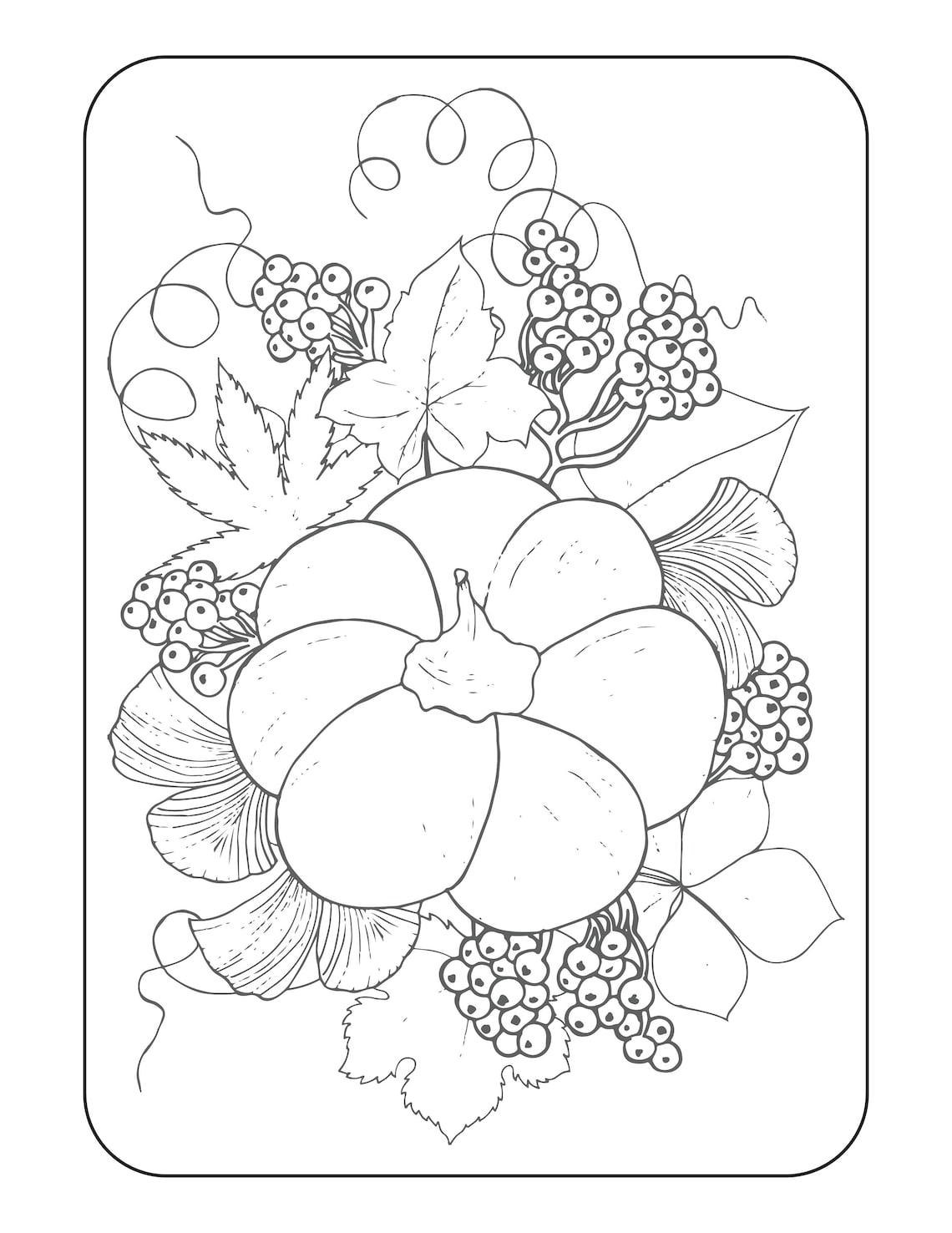 Autumn Themed Coloring Pages (10 Total) - Etsy