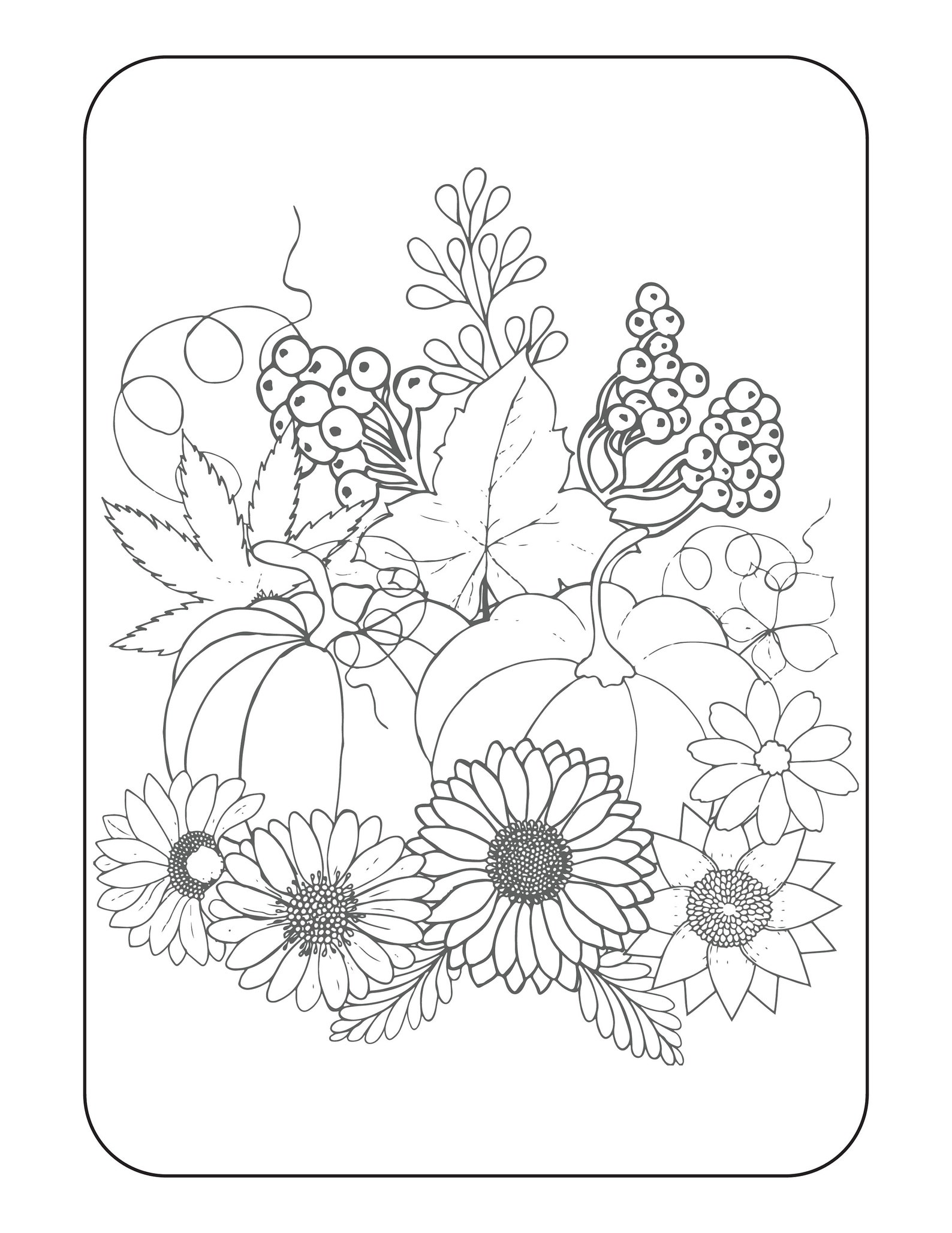 Autumn Themed Coloring Pages (10 Total) - Etsy