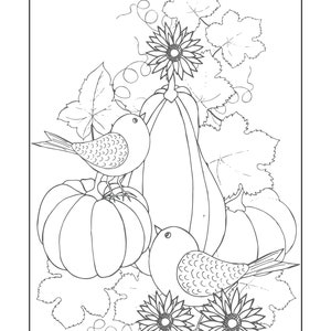 Autumn Themed Coloring Pages (10 Total) - Etsy
