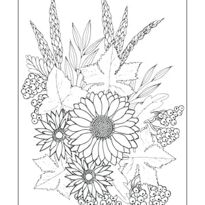 Autumn Themed Coloring Pages (10 Total) - Etsy