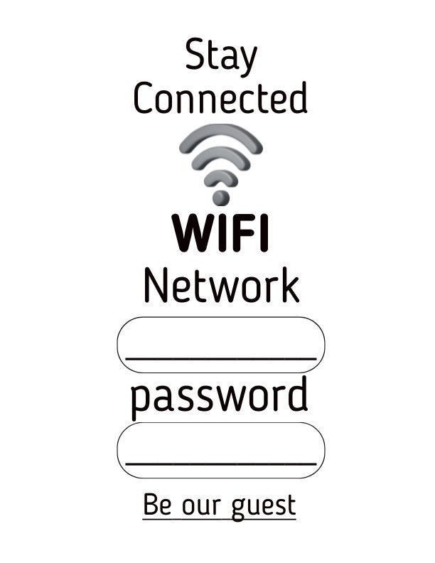 Fillable Wifi Password Sign, Printable Wifi Sign, Guest Room Printable ...