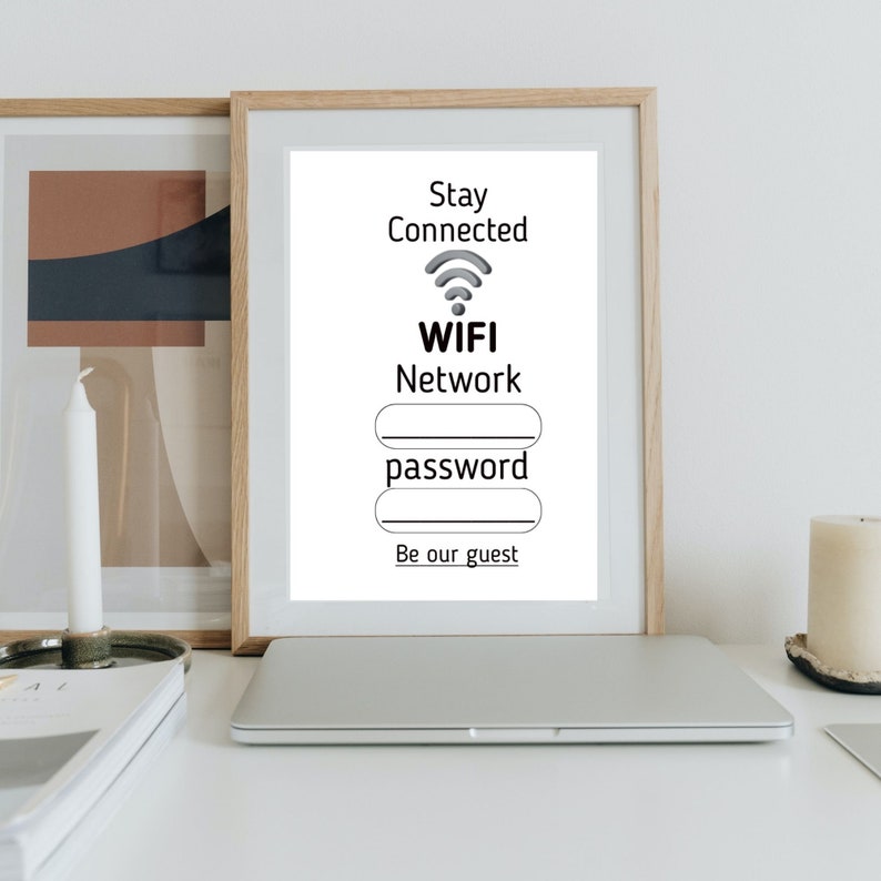 Fillable Wifi Password Sign, Printable Wifi Sign, Guest Room Printable ...