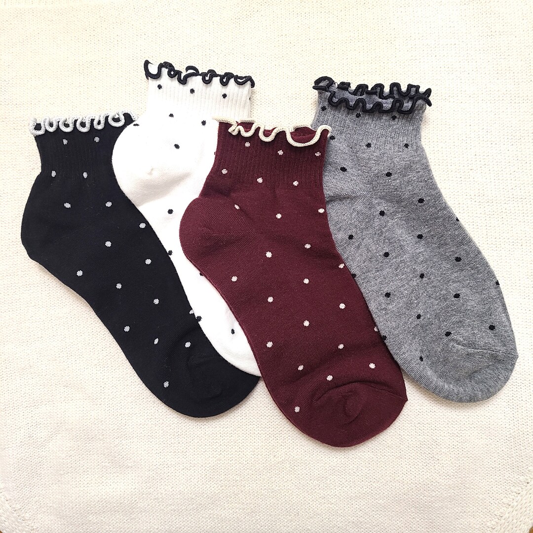 Women Lace Ruffle Ankle Socks Lettuce Low Cut Socks - Etsy