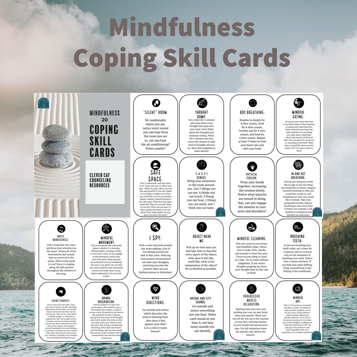 Mindfulness Coping Skills Cards - Etsy