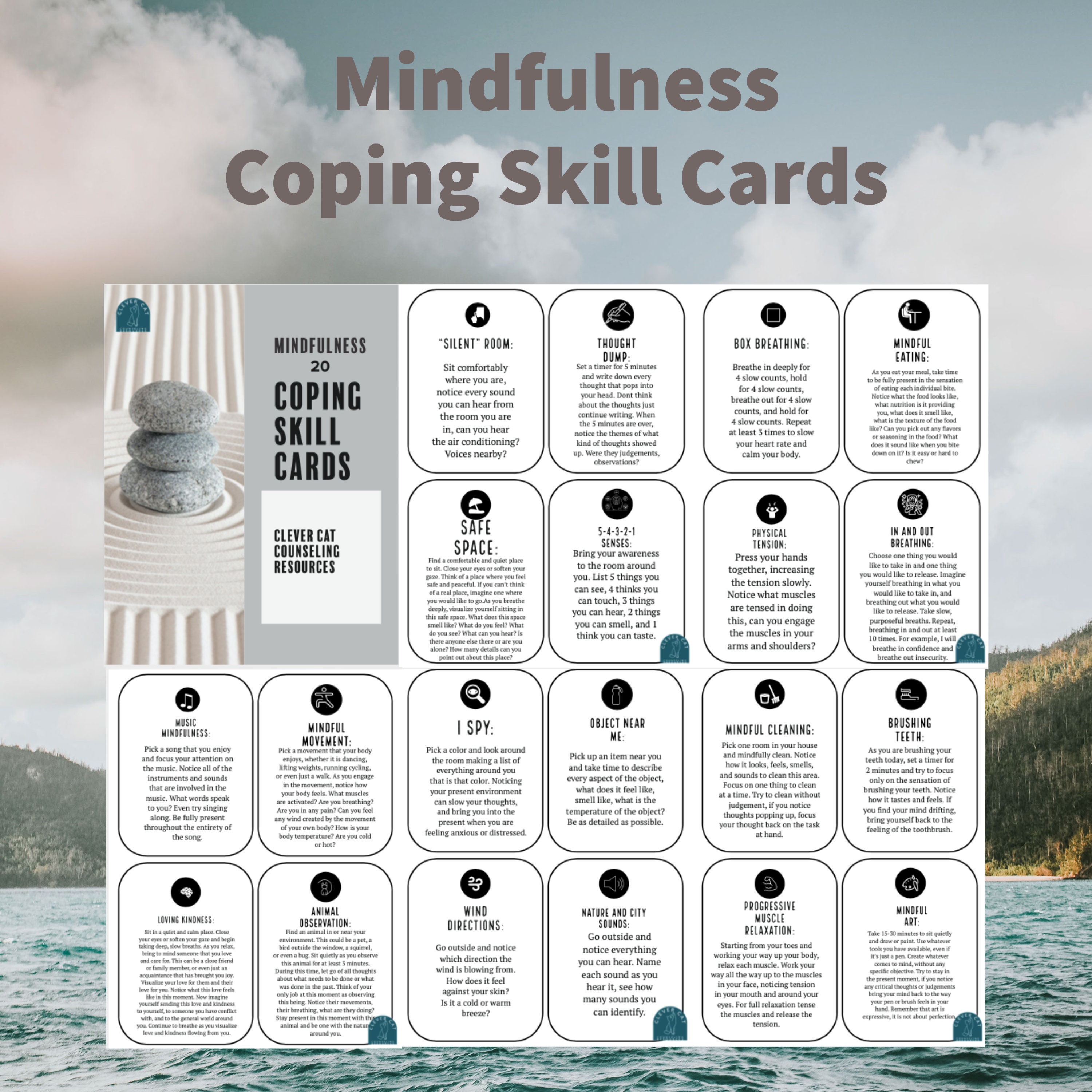 Mindfulness Coping Skills Cards - Etsy