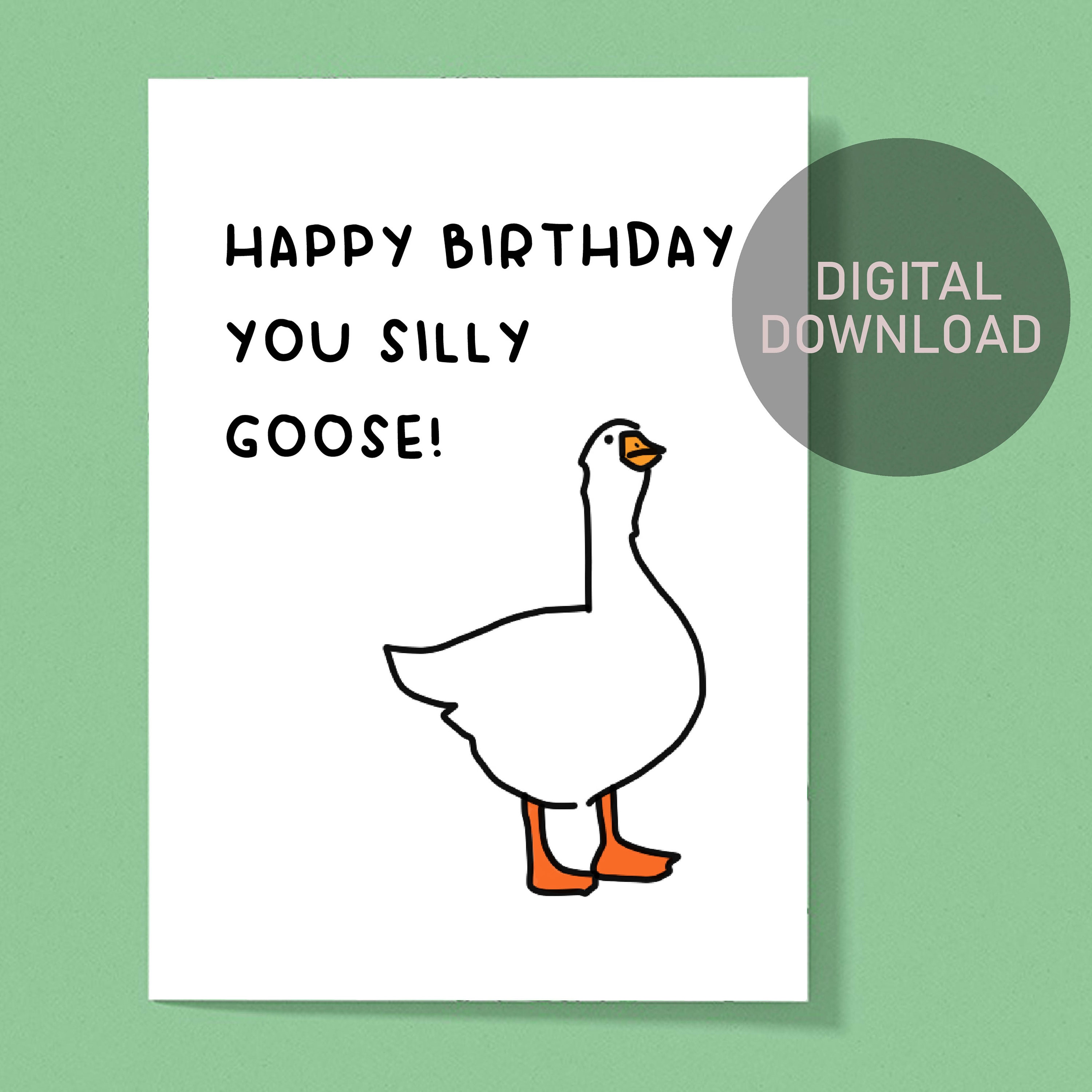 Printable Birthday Card Silly Goose Card Happy Birthday - Etsy Canada