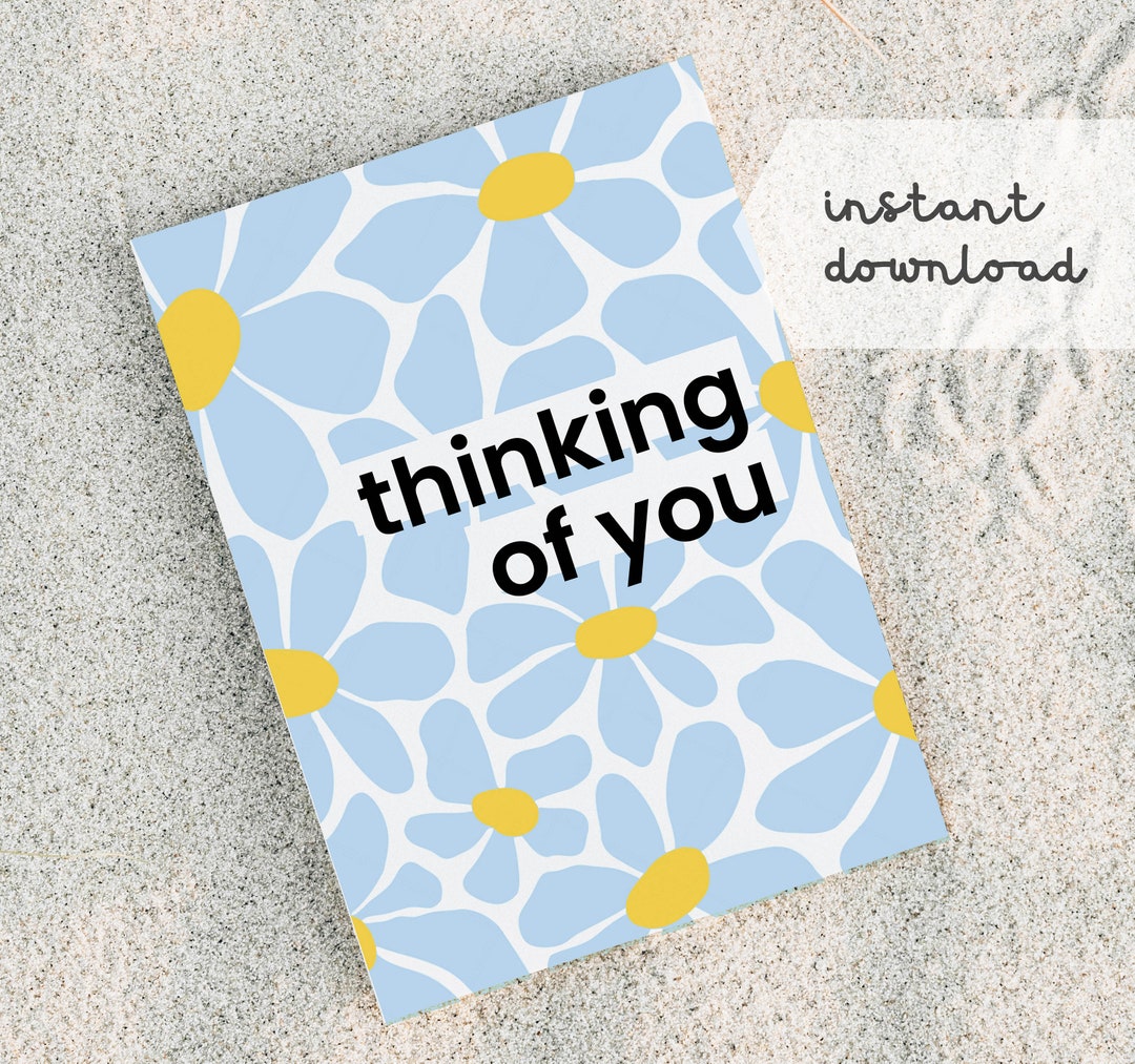 Printable Missing You Long Distance Card Abstract Floral Etsy