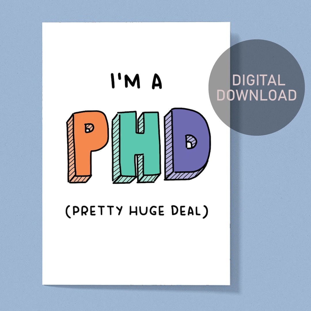 Printable Card PHD Card PHD Graduation Card Phd Graduate - Etsy