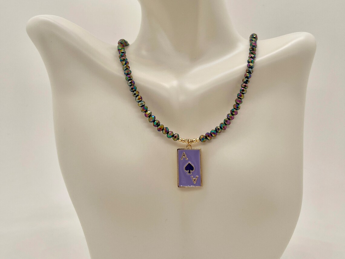 Ace of Spades Necklace, Ace of Spades Necklace, Gift for Her, Beaded ...