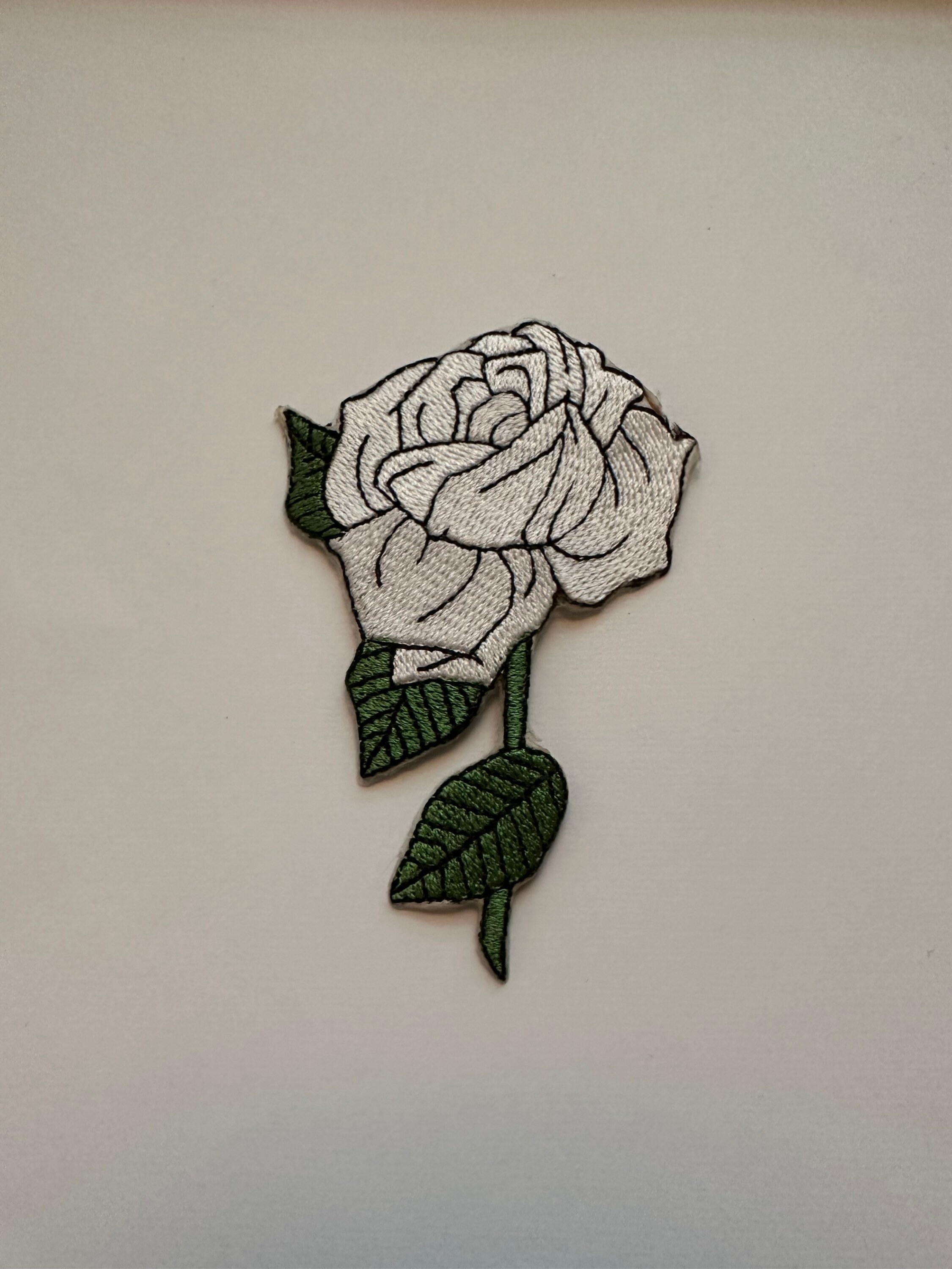 White Rose Iron on Patch - Etsy