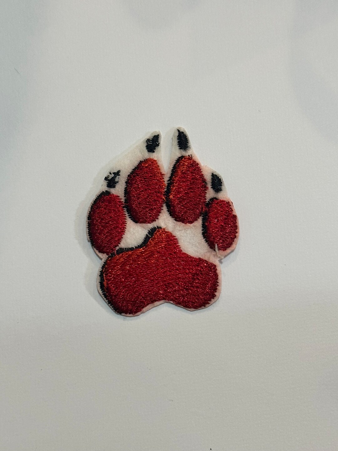 Red Paw Print Iron on Patch - Etsy