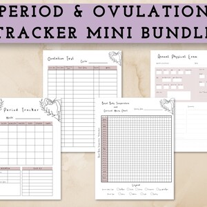 Printable Period & Ovulation Tracker, Period Health Tracker, Ovulation ...