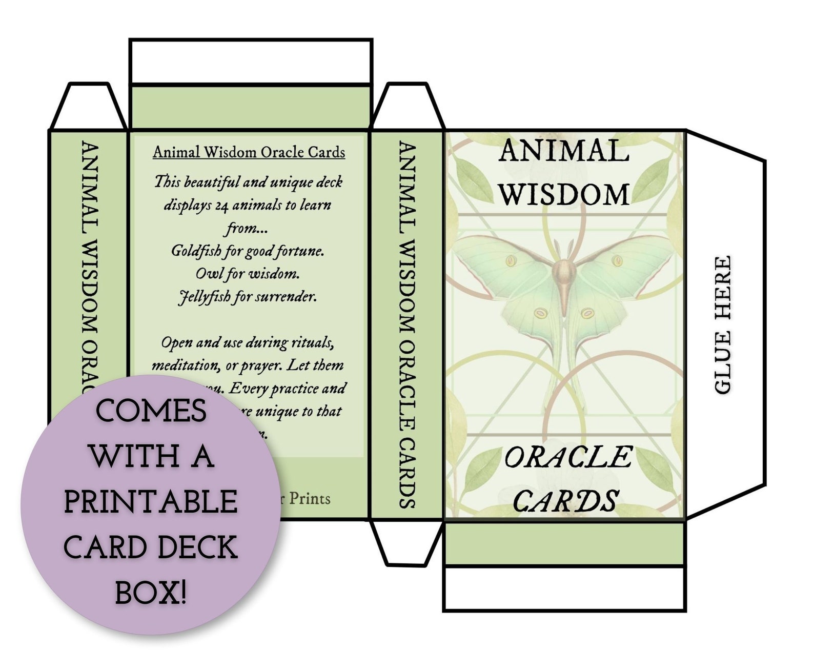 Printable Animal Oracle Card Deck, 24 Cards, Animal Omen Cards, Oracle ...