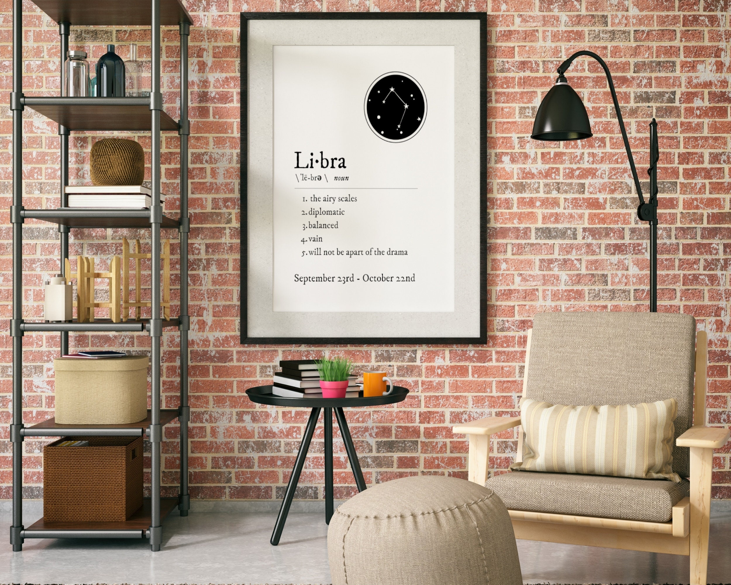 Libra Dictionary Definition Printable Wall Art for Home and Office ...
