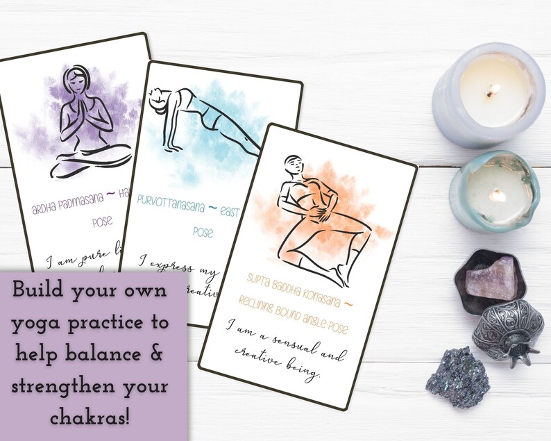 Printable Chakra Yoga Positive Affirmation Cards, Tool for Yoga ...