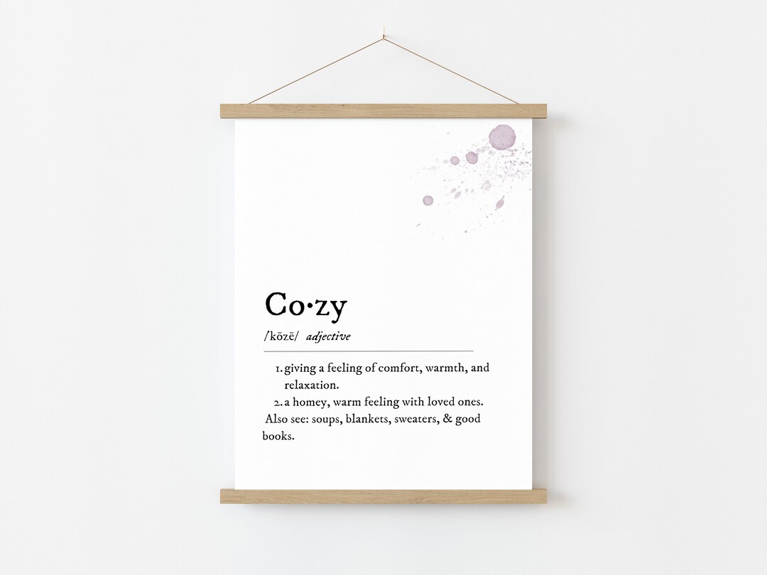 Dictionary Definition Cozy Printable Wall Art for Home and Office, Gift ...