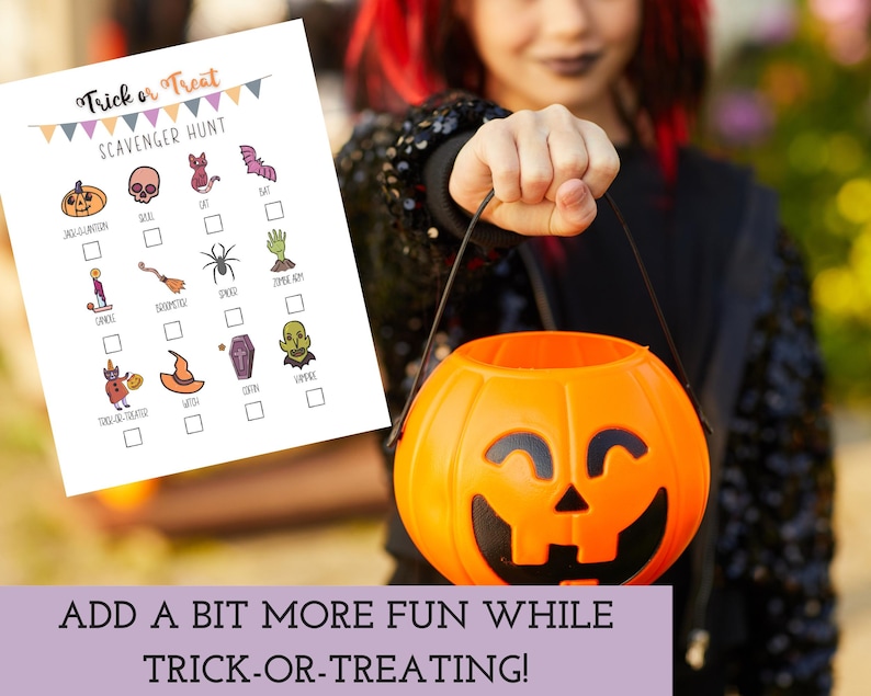 Printable Halloween Scavenger Hunt, Trick or Treat Scavenger Hunt, Fun ...