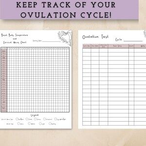 Printable Period & Ovulation Tracker, Period Health Tracker, Ovulation ...