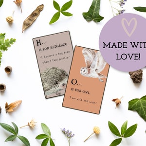 Printable Animal Cards, ABC Animal Cards, Positive Affirmation Cards ...