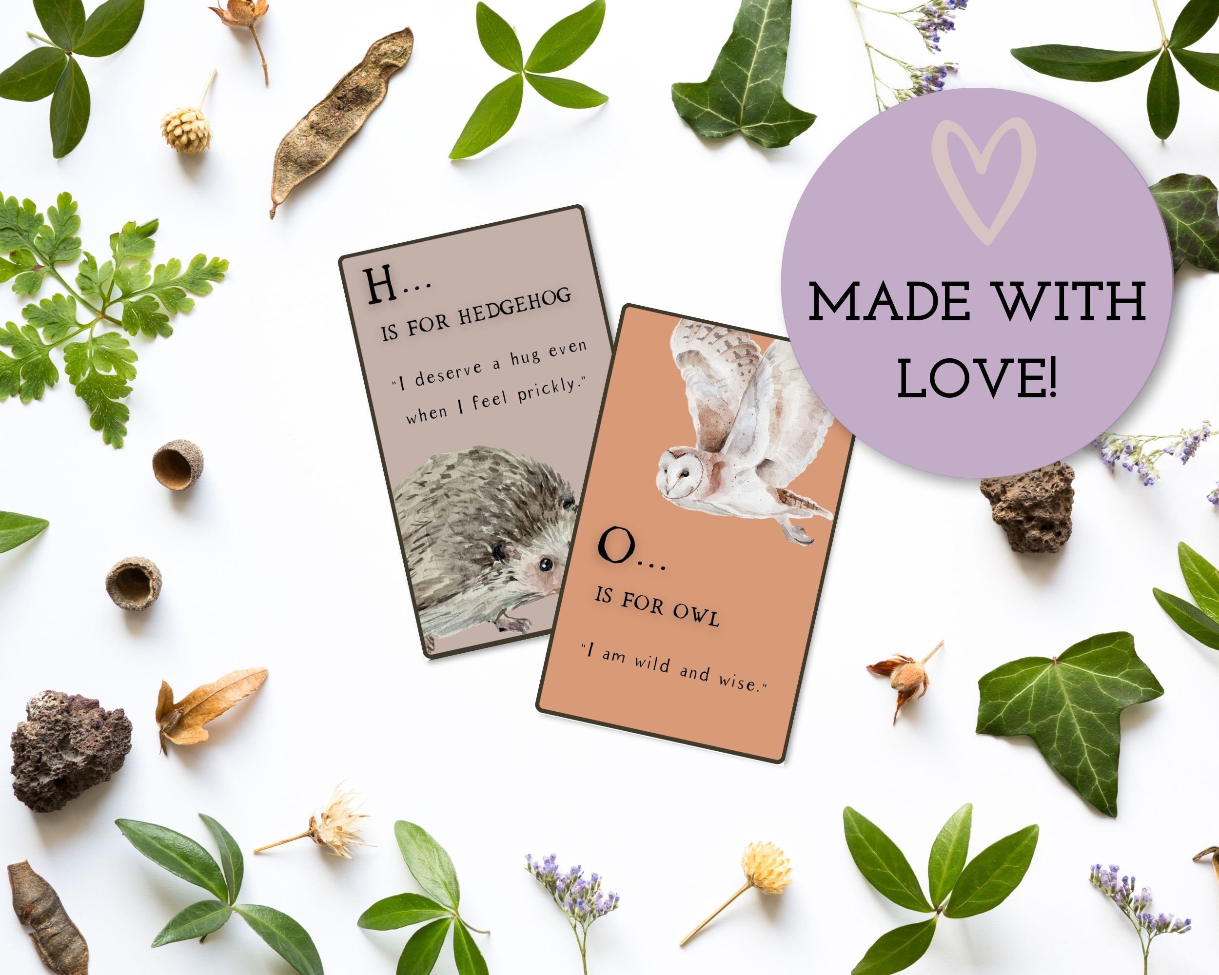 Printable Animal Cards, ABC Animal Cards, Positive Affirmation Cards ...