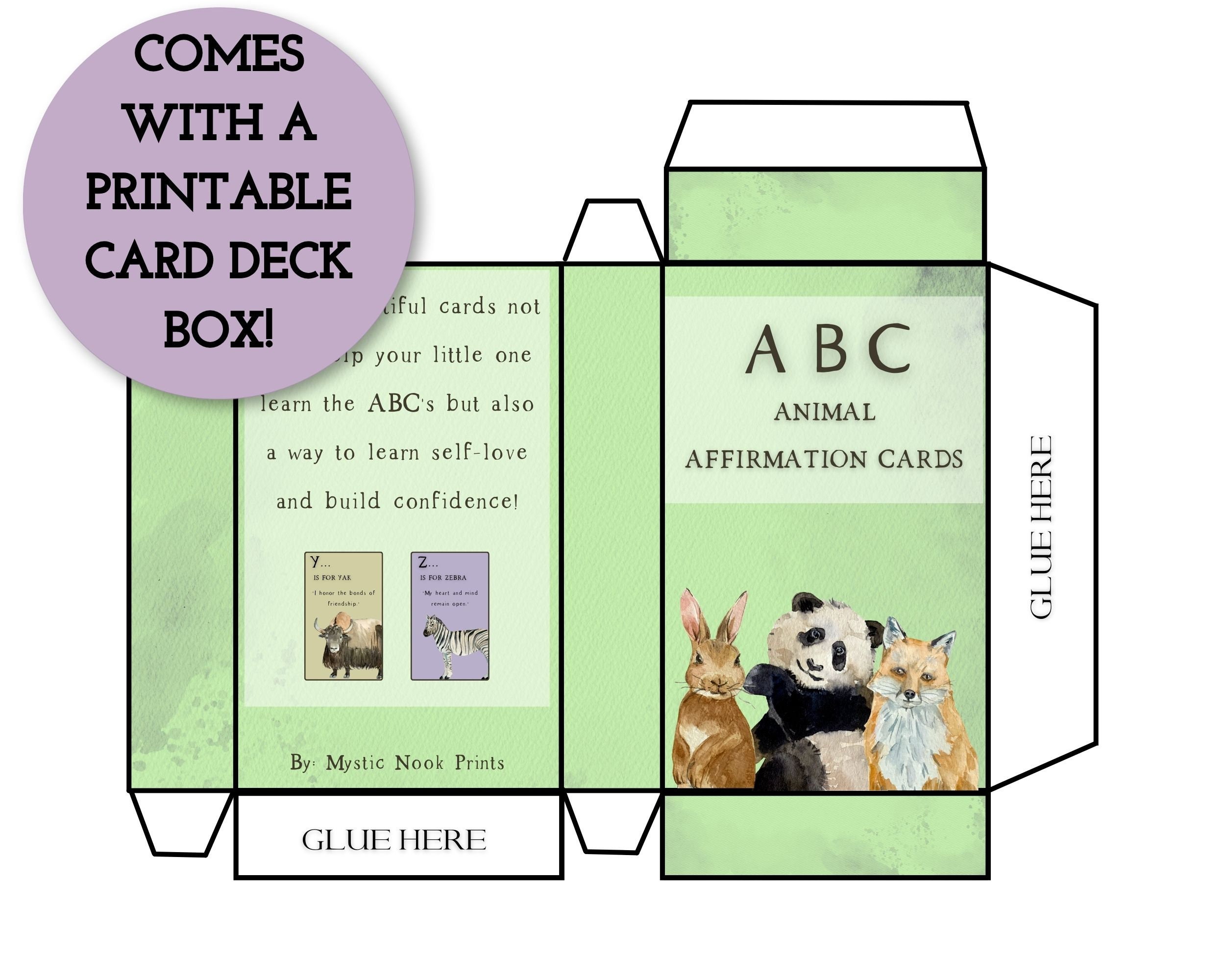 Printable Animal Cards, ABC Animal Cards, Positive Affirmation Cards ...
