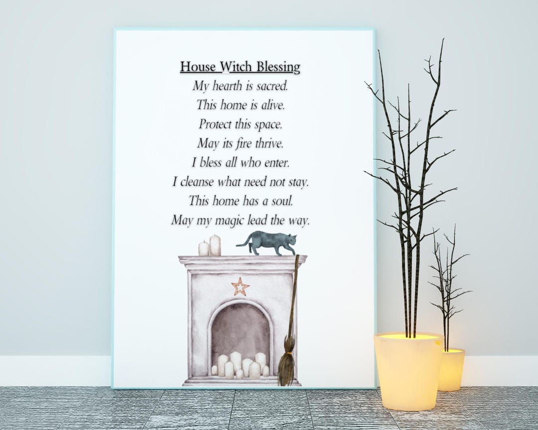 Printable House Witch Blessing Wall Art for Home or Office, Gift for ...