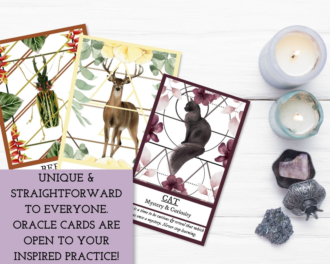 Printable Animal Oracle Card Deck, 24 Cards, Animal Omen Cards, Oracle ...