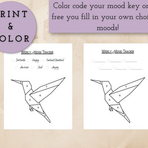Printable Mood Tracker Coloring Pages, Mood Habit Tracker, Adult ...