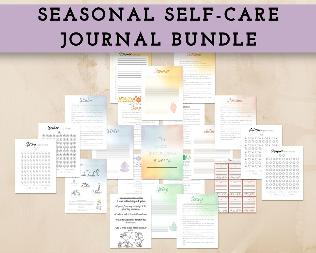 Printable Seasonal Self-care Journal Bundle, Journal Prompts, Instant ...
