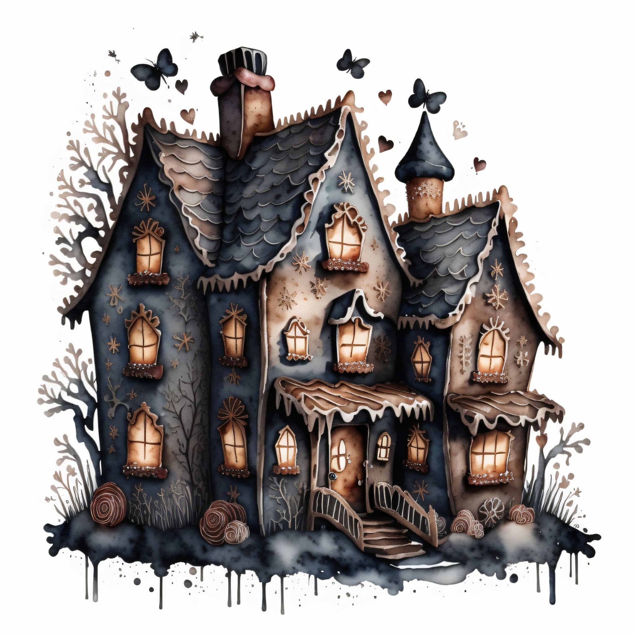 SVG Gothic Gingerbread Houses, Gingerbread Houses SVG, Scrapbooking ...
